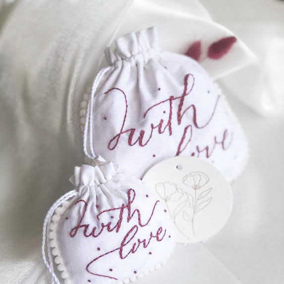 Hand embroidered calligraphy Pouches – SARA
