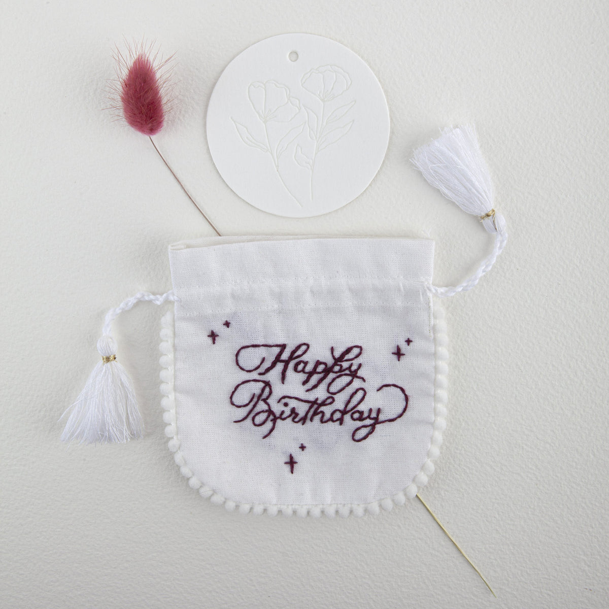 Hand embroidered calligraphy Pouches – SARA